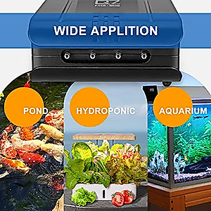 JEREPET 320GPH Aquarium Air Pump 8W Adjustable Quiet Oxygen Pump with 4 Outlet and Accessories Air Stone, Check Valve, Tube,for Up to 300 Gallon Fish Tank