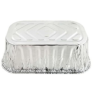 JHUS 50 Pcs1 lb. Aluminum Foil Mini-Loaf/Bread Pan - Disposable Tins Bakingpan Bread pans Baking sheet Baking supplies Cake pan Baking pan Kitchen set Bread pan Baking pans set Baking set Loaf p