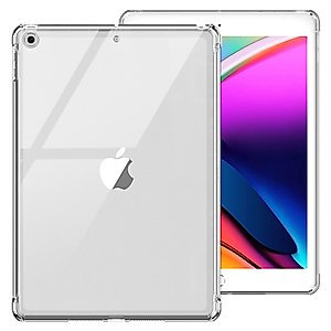Case for iPad 9th/8th/7th Generation for iPad 10.2 Case 2021&2020&2019, Transparent Clear Shockproof TPU Protective Case (Clear)