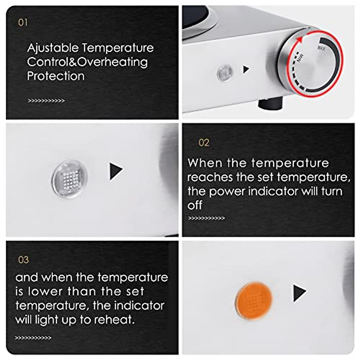 Davivy Double Hot Plate Electric Ceramic plate,1800W Infrared Cooktop 7inches 2 Burners for ALL Cookwares for Home/RV/Camp(silver,900W+900W) (Double Hot Plate)