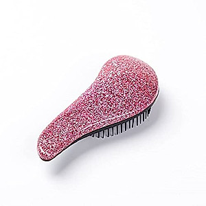 Ol'Art Detangler Brush for Women, Men, Kids Hair - Glitter Detangling Hair Brush for Curly, Natural, Wet, Dry, Fine, Curly, Thick, Straight Hair. Brush Glides Through Tangles & Knots Painlessly, Pink