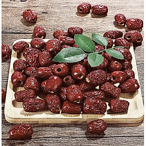 Red Dates No Pit Chinese Jujube Dates Seedless Dried Jujubees Pitted Fruit Tea Nature Sweet Magic 红枣 Healthy Snack - No sugar added & Juicy & Plump 400g