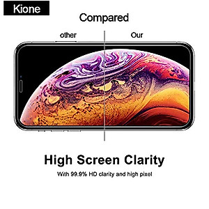 Kione iPhone Xs Max Screen Protector, Anti Blue Light Screen Protector [ Eye Protect ] [ Touch Screen Accuracy ] [Bubble Free] Tempered Glass for iPhone Apple XS Max [3 Pcs]