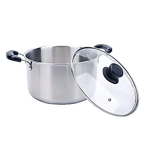 Subron Classic Stainless Steel Stockpot with Lid, Stainless Steel Pot with Lid, Silver (3.9 Quart)