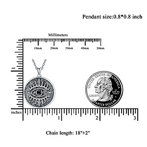 PDTJMTG Sterling Silver Evil Eye Necklace for Women Men Lucky Protection Gift