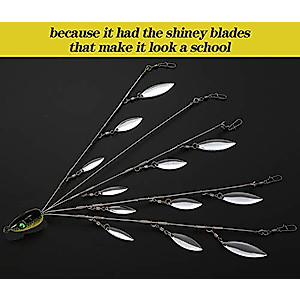 5 Arms Alabama Umbrella Rig Fishing Ultralight Tripod Bass Lures Bait Kit Junior Ultralight Willow Blade Multi-Lure Rig (12 blade kit (48pcs))