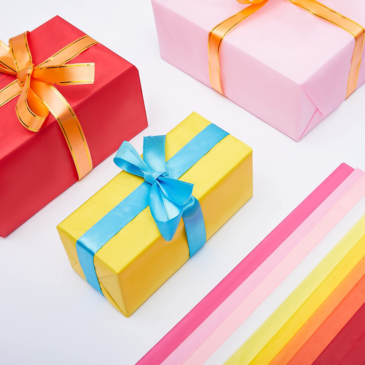 Bobobag 150 Sheets Colored Tissue Paper, 20X14 inch Christmas Tissue Paper for Gift Bags, Red Green Yellow White Black Gift Wrapping Paper(25 Colors)