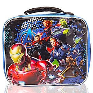 Guardians of the Galaxy Backpack with Avengers Lunch Box Set - Marvel School Bag Bundle with 16” Guardians of the Galaxy Backpack, Avengers Lunch Bag, Stickers, More | Marvel Backpack for Boys