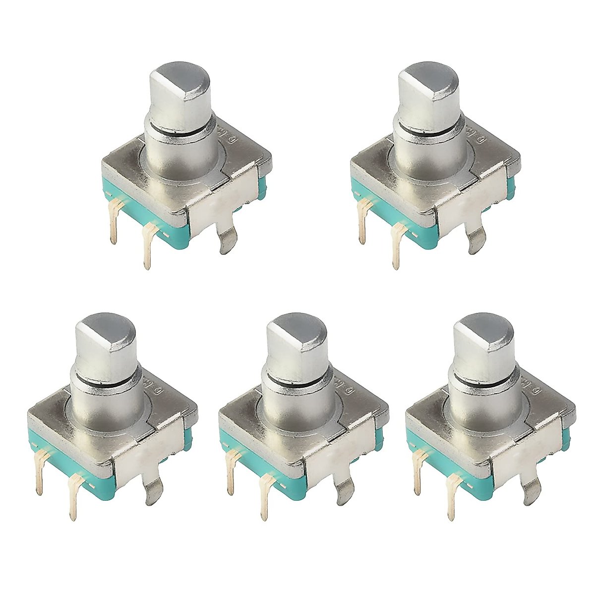 Fielect 5Pcs EC11 Rotary Encoder Code Switch 10mm Shaft Digital Potentiometer 7 Pins