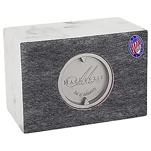 Carrera Classic Cultured Marble Cremation Urn for Ashes, Gray Urn, Grey, Adult Sized Cremation Urn for Human Ashes, Ground Burial, Home Memorial and Funeral Cremation Urn