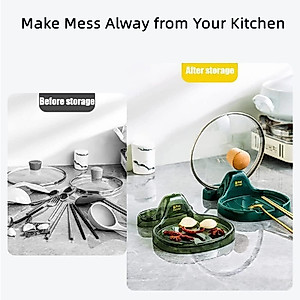 Multifunction Kitchen Spatula Rack, 2023 New Multifunction Kitchen Spatula Rack, Versatile Pot Lid Ladle Holder, Food Grade Plastic Spoon Holder for Multiple Utensils (F)