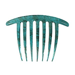 Caravan French Twist Comb Hand Painted in Turquoise and Gold Vine