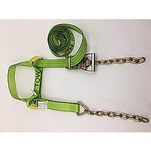8 Point Kit 18' Heavy Duty TECNIC Strap Kit for Rollback/Flatbed Tie Downs with 12" Chain Tail