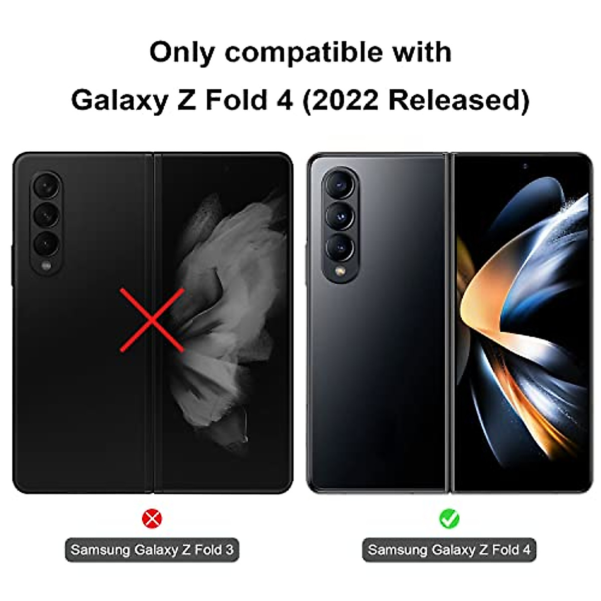 spoovcto for Samsung Galaxy Z-Fold-4 Case: Spring Hinge Protection & Kickstand Dual Layer Protective with Built-in Screen Protetctor Phone Case for Galaxy Z Fold 4 5G 2022 (Lychee Pattern-Black)