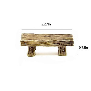 ODDIER 3Pcs Mini Resin Bench Miniature Fairy Garden Bench Dollhouse Accessories Statue DIY Decor Gift