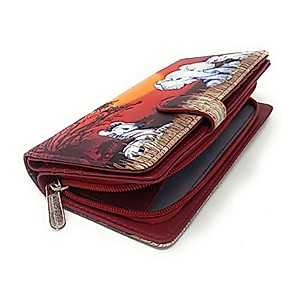 Shag Wear Babies of Africa Large Wallet for Women Red 7"