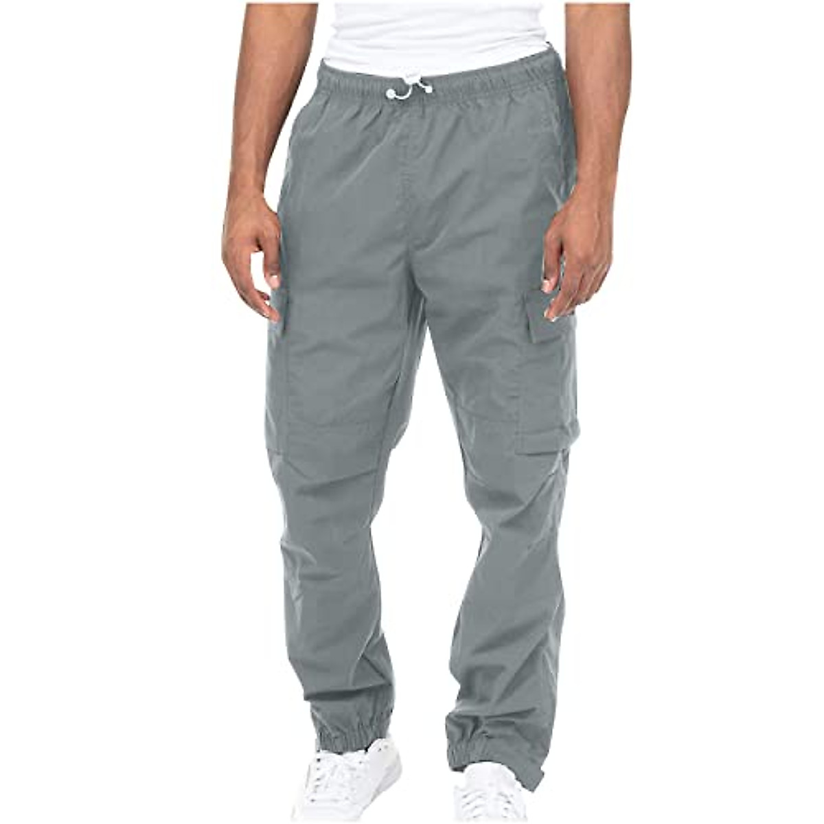 Outdoor Pants for Men Solid Color Casual Hiking Lightweight Sweatpants Fitness Leg Petite Tactical Pants with Pockeis