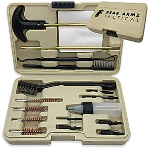 Bear Armz Tactical Universal Handgun Cleaning Kit | American Company | Gun Cleaning Kit for Calibers .22.357/9mm.38.40.45 | Compatible with Handguns, Revolvers, and Pistols | Hard Portable Case