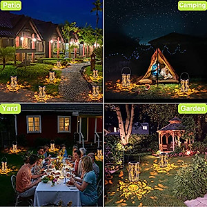 Outdoor Solar Lanterns, 2 Pack Retro Butterfly Hanging Lights Metal Outdoor Lantern Waterproof Decor Garden Lights for Patio, Pathway, Tree, Porch