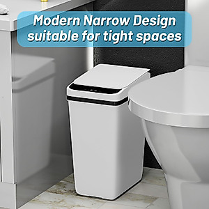 Procade 2Pack-2.5 Gal Bathroom Trash Can Sensor Motion, Slim Touchless Trash Bin with Lid,Plastic Electric Garbage Bin,Small Smart Automatic Garbage Can for Room (Black and White)