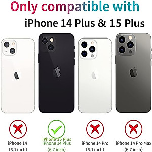 Ruky for iPhone 15 Plus Case Full Body Protection, iPhone 14 Plus Case Built-in Screen Protector & Slide Camera Cover, Heavy Duty Shockproof for iPhone 14 Plus & 15 Plus 6.7", Blue