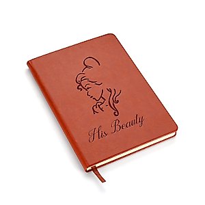 LBWCER Beauty and the Beast Leather Notebook Animated Movie Inspired Gifts Inspirational gifts for TV Movie fans Valentine's Day Gifts (Beauty)