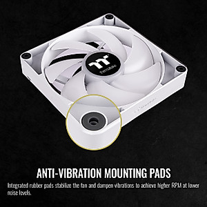 Thermaltake CT120 ARGB Sync PC Cooling Fan White (2-Fan Pack), 5V Motherboard Sync, 16.8 Million Colors 9 Addressable LEDs, 120 mm Hydraulic Bearing Case/Radiator Fan, CL-F153-PL12SW-A