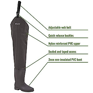 FROGG TOGGS Rana II PVC Bootfoot Hip Wader, Cleated or Felt Outsole