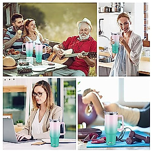 MaxBase 40 oz Tumbler with Handle and Straw Lid, Insulated Reusable Stainless Steel Travel Mug Keeps Drinks Cold up to 34 Hours, 100% Leakproof Bottle for Water, Iced Tea or Coffee, Smoothie and More