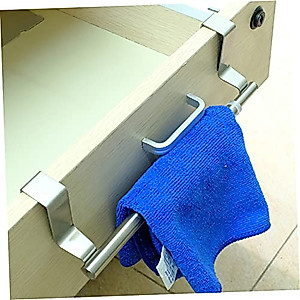 Anneome Traceless Towel Shelf Cabinet Towel Holder Easy Installation Towel Rack Single-bar Towel Rack Seamless Towel Rack Sturdy Towel Rack Hanger Kitchen Towel Bar Silver