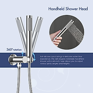 Eridanus 10 Inches Black Shower Set Bathroom Round Rain Shower Head and Handle Set,Wall Mounted Rainfall Shower Fixtures, 2-Function, Matte Black