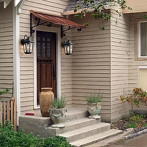 ShinYouneL Matte Black Outdoor Wall Lights Anti-Rusted 1-Light Copper Porch Light Waterproof Exterior Light Fixture Wall Lantern Sconce Outside Lights for Front Door Patio Garage