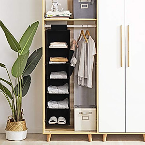 YOUDENOVA Hanging Closet Organizers and Storage, 6-Shelf Closet Hanging Storage Shelves