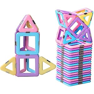 DEJUN Magnetic Building Sticks Building Blocks Set, Magnet Educational Toys Magnetic Blocks Sticks Stacking Toys Set, Interlocking Toy for Toddlers Girls and Boys Gift (30 Piec)