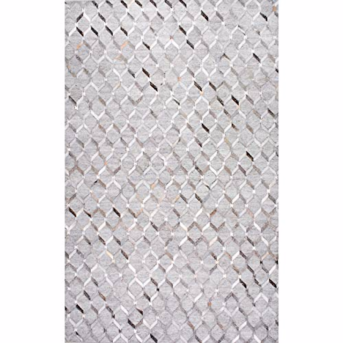 nuLOOM Modern Cowhide Trellis Area Rug, 10' x 14', Grey