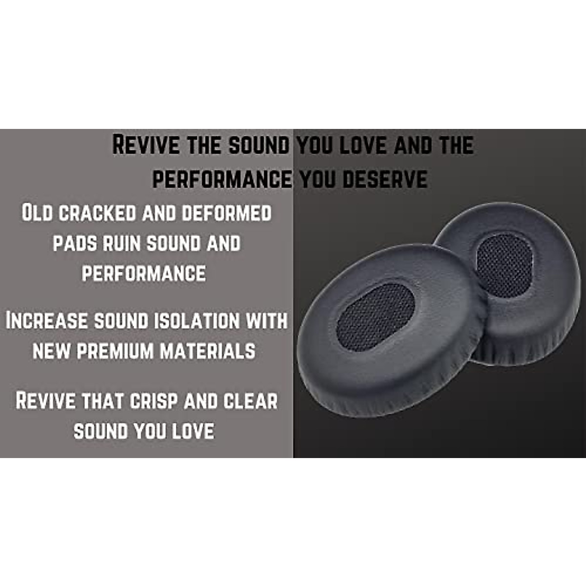 Replacement QC3 Ear Pads/On-Ear Ear Pads and V2 QC3 Headband pad/On-Ear Headband pad Cushion Compatible with Bose QuietComfort 3 (QC3) and Bose On-Ear (OE) Headphones (Black)