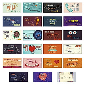 60 Pack Romantic Lunch Box Love Notes for Her, Him, Husband, Wife, Mini Inspirational Note Cards (2 x 3.5 inch)