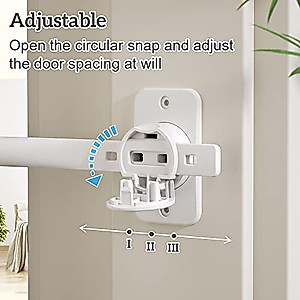 EUDEMON 1 Pack Child Proof Door Finger Pinch Guard, Baby Door Stopper& Door Latch, Adjustable Door Lever Handle for Pets, Great Door Lock for Dogs, Easy Cats Entry(White)