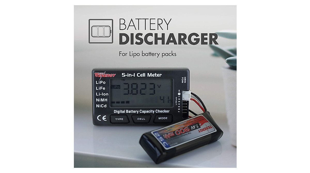Tenergy 5-in-1 Battery Checker & Lipo Storage Bags