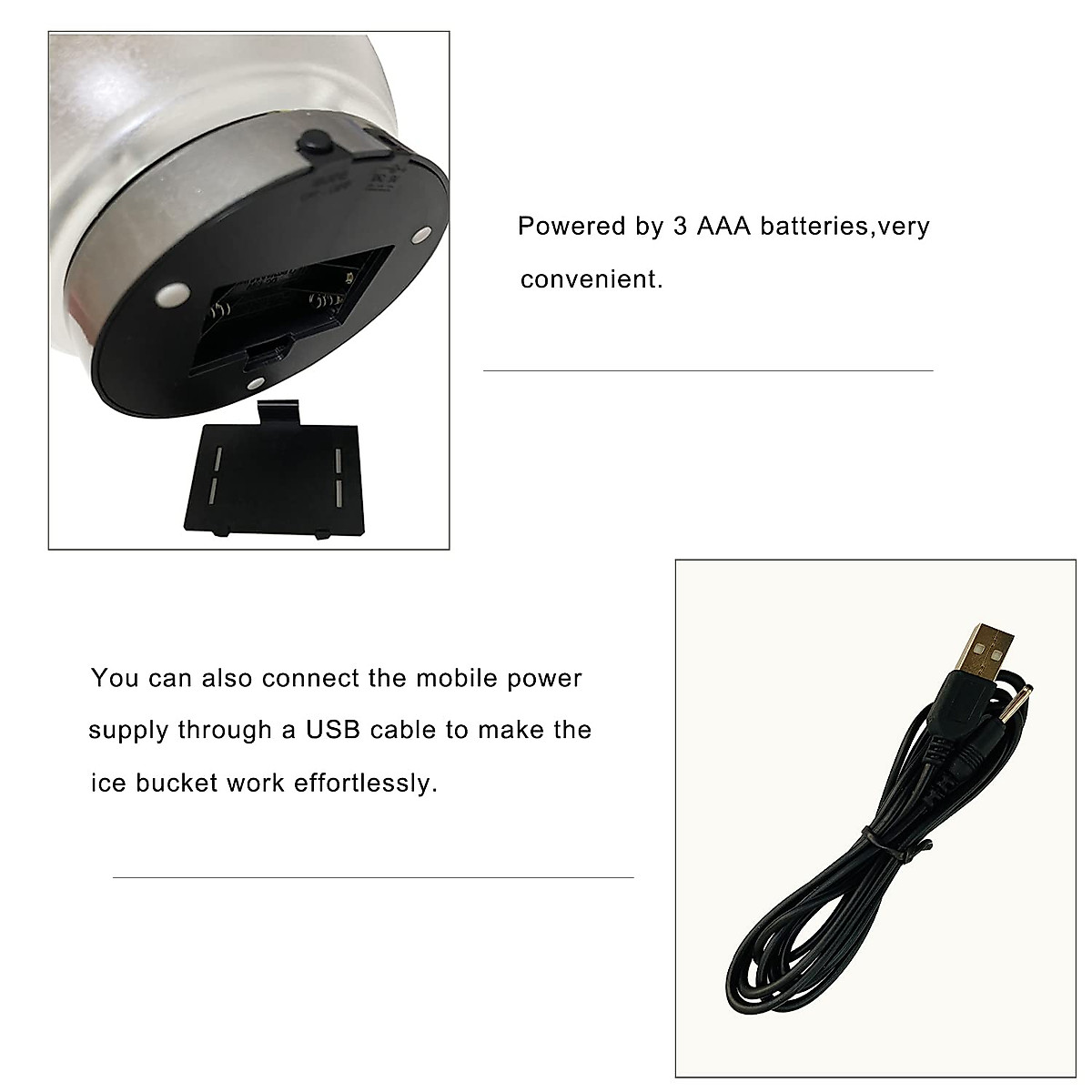 PeSandy LED Ice Bucket, 4L Large Capacity Wine Ice Bucket Drink Containers with Multi Colors Changing for Party/Home/Bar, Waterproof Champagne Retro Wine Drink Beer Beverage Ice Bucket Battery Powered