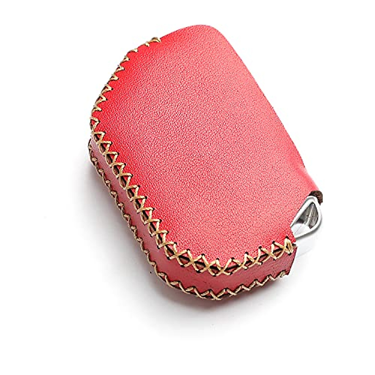 WFMJ Leather for 2018 2019 2020 2021 2022 2023 Jeep Wrangler JL Gladiator JT JLU Remote Flip 4 Buttons Key Fob Case Cover Chain (Red)