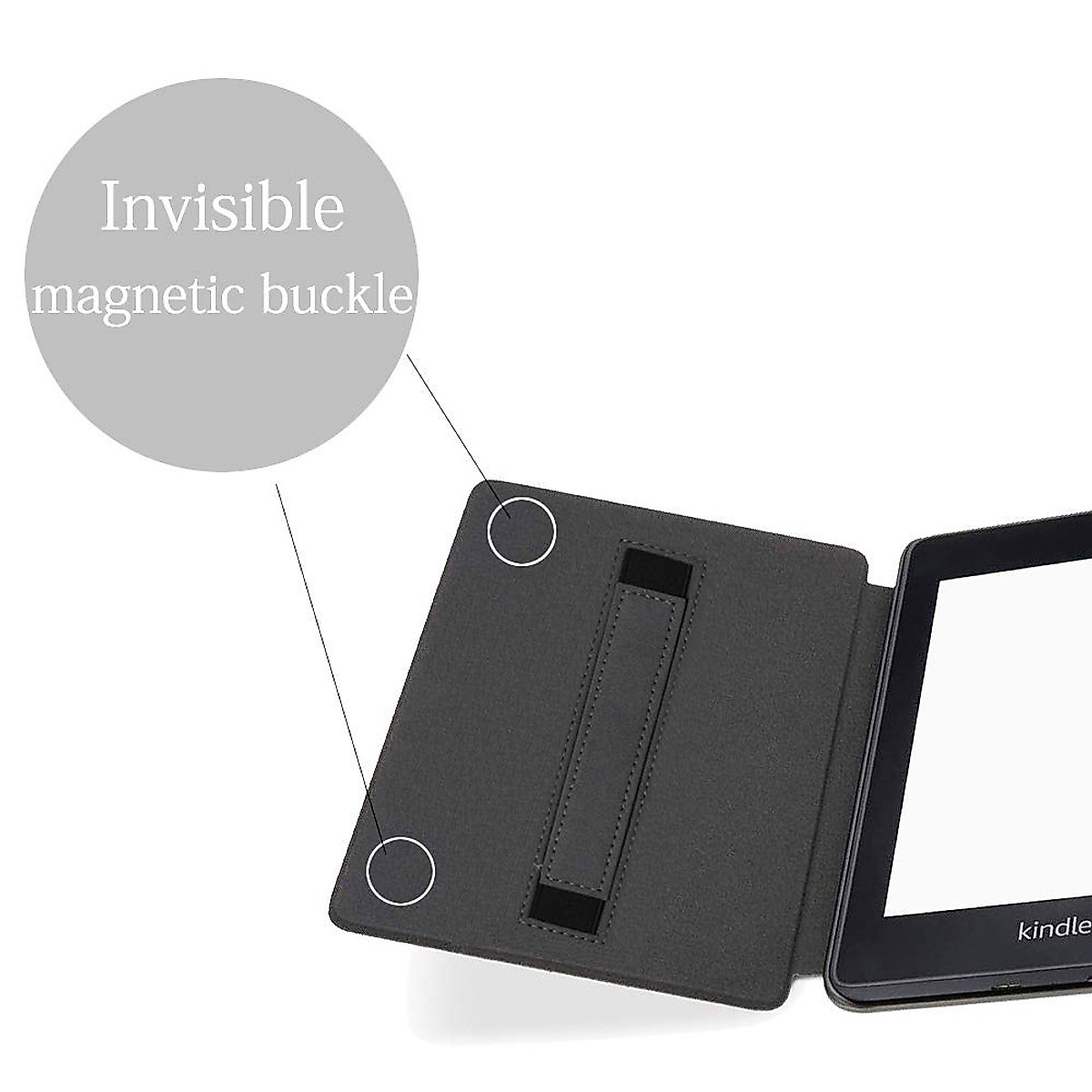 ISeeSee All-new Kindle Paperwhite Water-Safe Fabric Cover (10th Generation-2018),Holding Case PU Leather E-Reader Smart Cover with Auto Sleep/Wake for Amazon All-New Kindle Paperwhite 2018 DarK Blue