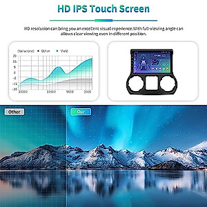 Car Radio Stereo for Jeep Wrangler JK Compass Dodge Ram with Wireless Carplay Andriod Auto