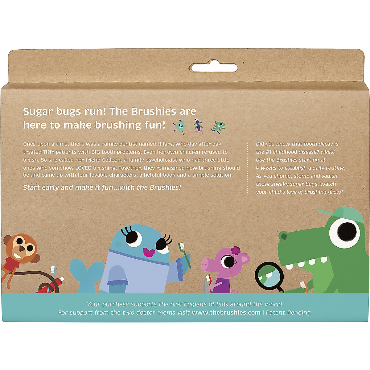 The Brushies Baby & Toddler Toothbrush & Storybook, Gift Set of 4 Brushes