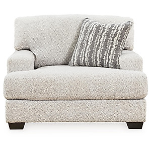 Signature Design by Ashley Brebryan Coastal Upholstered Oversized Chair with 1 Accent Pillow, Beige