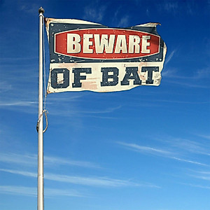 Flags to Hang in Your Room Beware of Bat Flag Grill Gifts for Dad Flags for Boys Room (Size : 30X45CM)