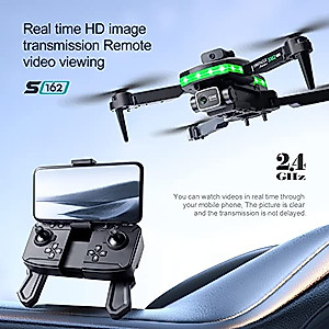 Drones with Camera for Kids 1080p, Foldable Fpv Remote Control Toys Gifts for Boys Girls, Quadcopter with Led Flash Bar, One Key Start Speed Adjustment, 3d Flips