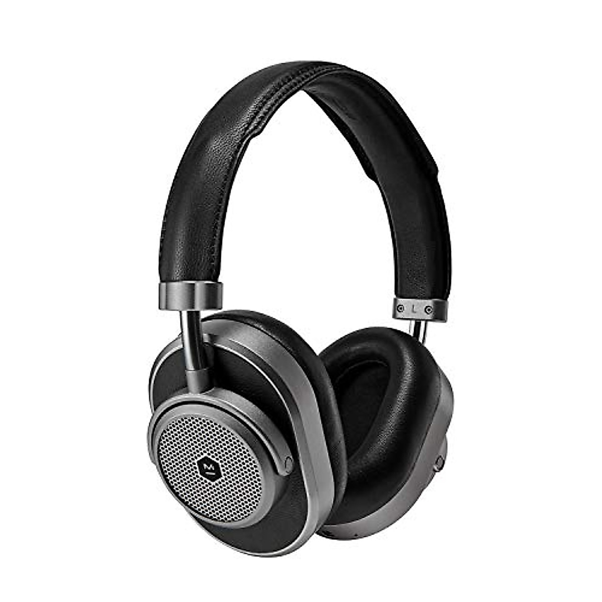 Master & Dynamic MW65 Active Noise-Cancelling (ANC) Wireless Headphones –, Bluetooth Over-Ear Headphones with Mic - Gunmetal/Black Leather (Renewed)
