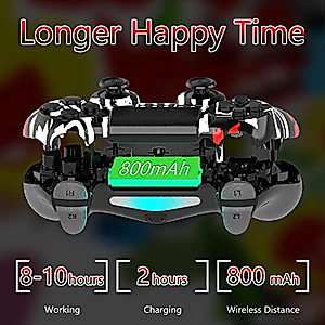 SZDILONG Wireless Controller for PS4 Gamepad Compatible with Playstation 4/Pro/Slim/PC,Double Shock/Bluetooth/Touchpad/Stereo Headphone Jack/Six-axis Motion Control/Charging Cable