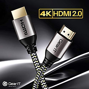 GearIT HDMI Cable (2-Pack / 0.75ft / 0.22m) High-Speed HDMI 2.0b, 4K 60hz, 3D, ARC, HDCP 2.2, HDR, 18Gbps - Nylon Braided Cord